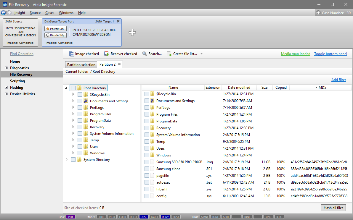 Creating a logical image of a source drive