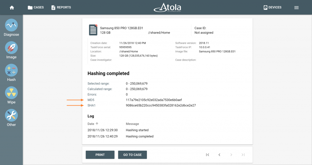 Calculating MD5 and SHA1 hash of an existing E01 file