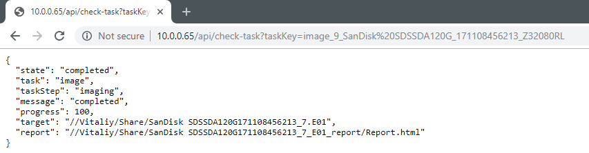 Web API for Automation: Atola TaskForce Forensic imager